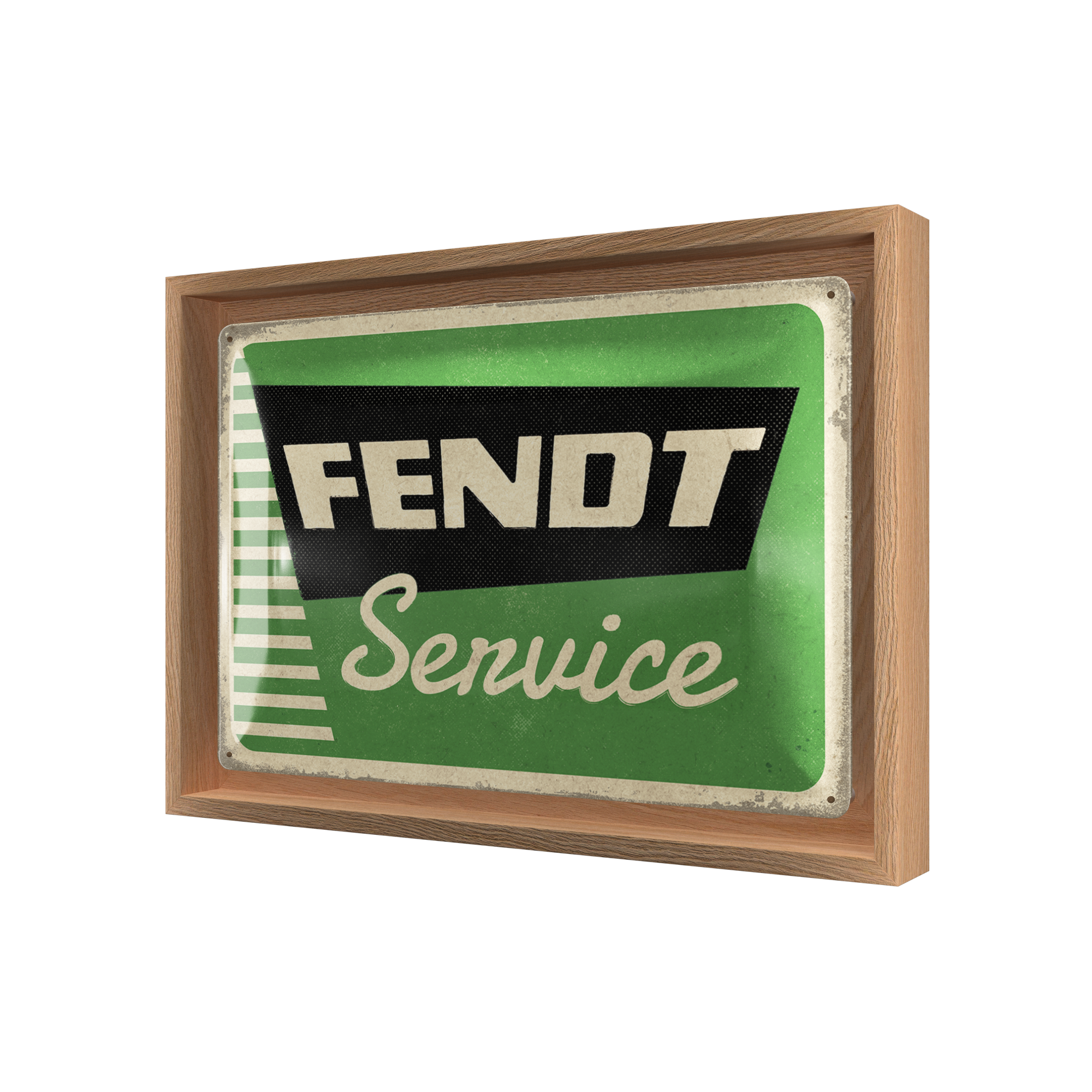 N-Frame Oak Wood with Fendt Metal Sign (20 x 30 cm) "Service" Nostalgic ...